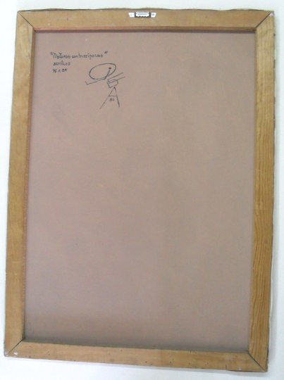 Froylan ojeda. Acrilico sobre Tela "Naturas con Mariposas".