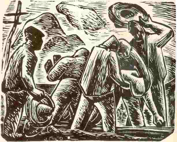 Julio Prieto. Obra Grafica Reproduccion Offset "Murio repentinamente ...