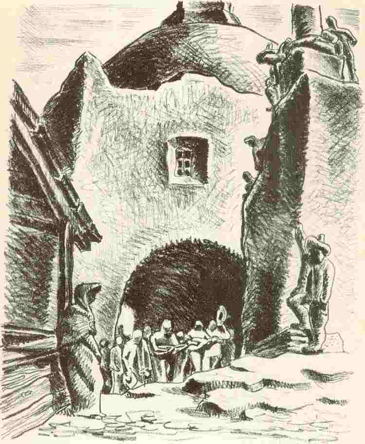 Julio Prieto. Obra Grafica Reproduccion Offset "La Orquesta saliendo de ...