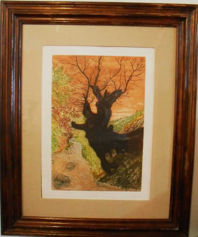 MARIO REYES. Obra a la Venta Grabado a Colores "Y Yo Tan Solo".