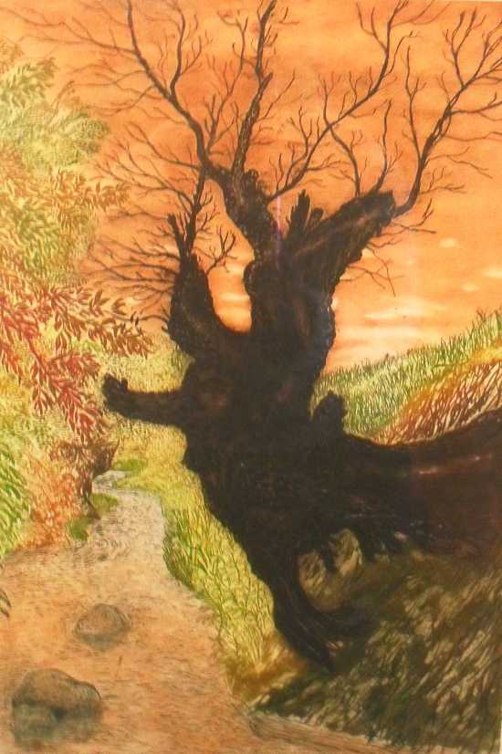 MARIO REYES. Obra a la Venta Grabado a Colores "Y Yo Tan Solo".