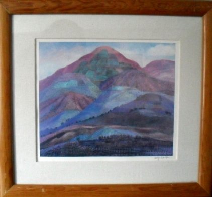 Olga Costa. Obra a la venta Reproduccion firmada "Paisaje Azul".